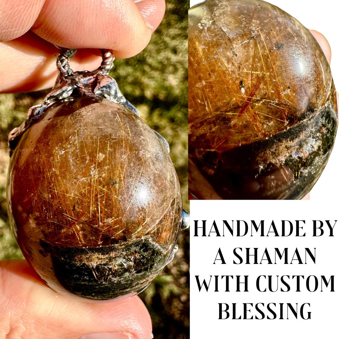 Shamanic Dream Quartz Crystal Necklace With Rutilated Quartz Made by A ...