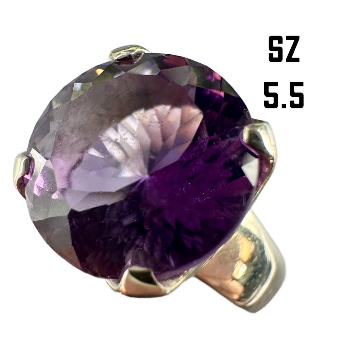 Amethyst Crystal Ring | Encoded to St Germain | Violet Flame Jewelry ...