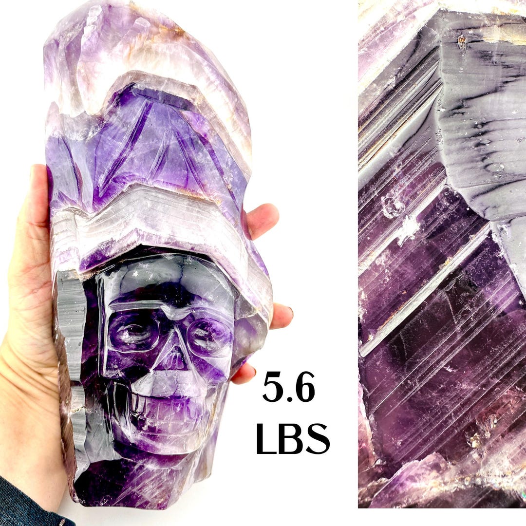 AMETHYST CRYSTAL SKULL Lemurian Crystal. 10" 5.9 Lbs Large Crystal ...