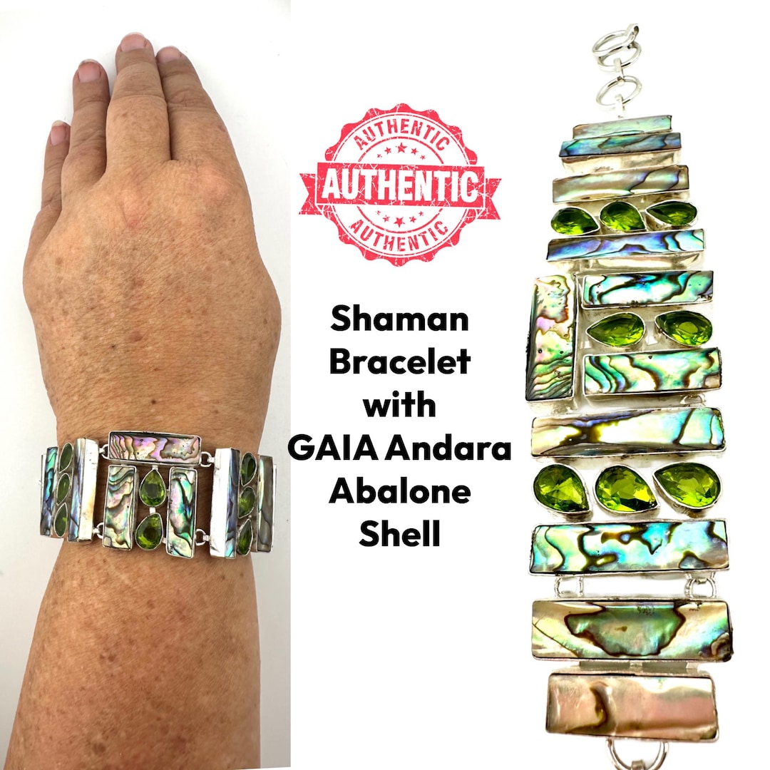 Abalone Shell & Gaia Andara Bracelet – Shaman Blessed, Heart Chakra ...