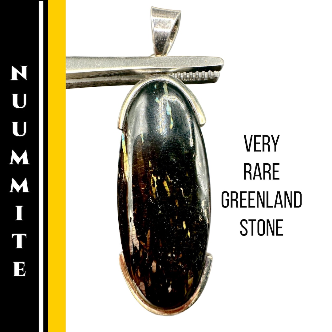 Nuummite Necklace Encoded to Merlin in Sterling Silver From Greenland ...