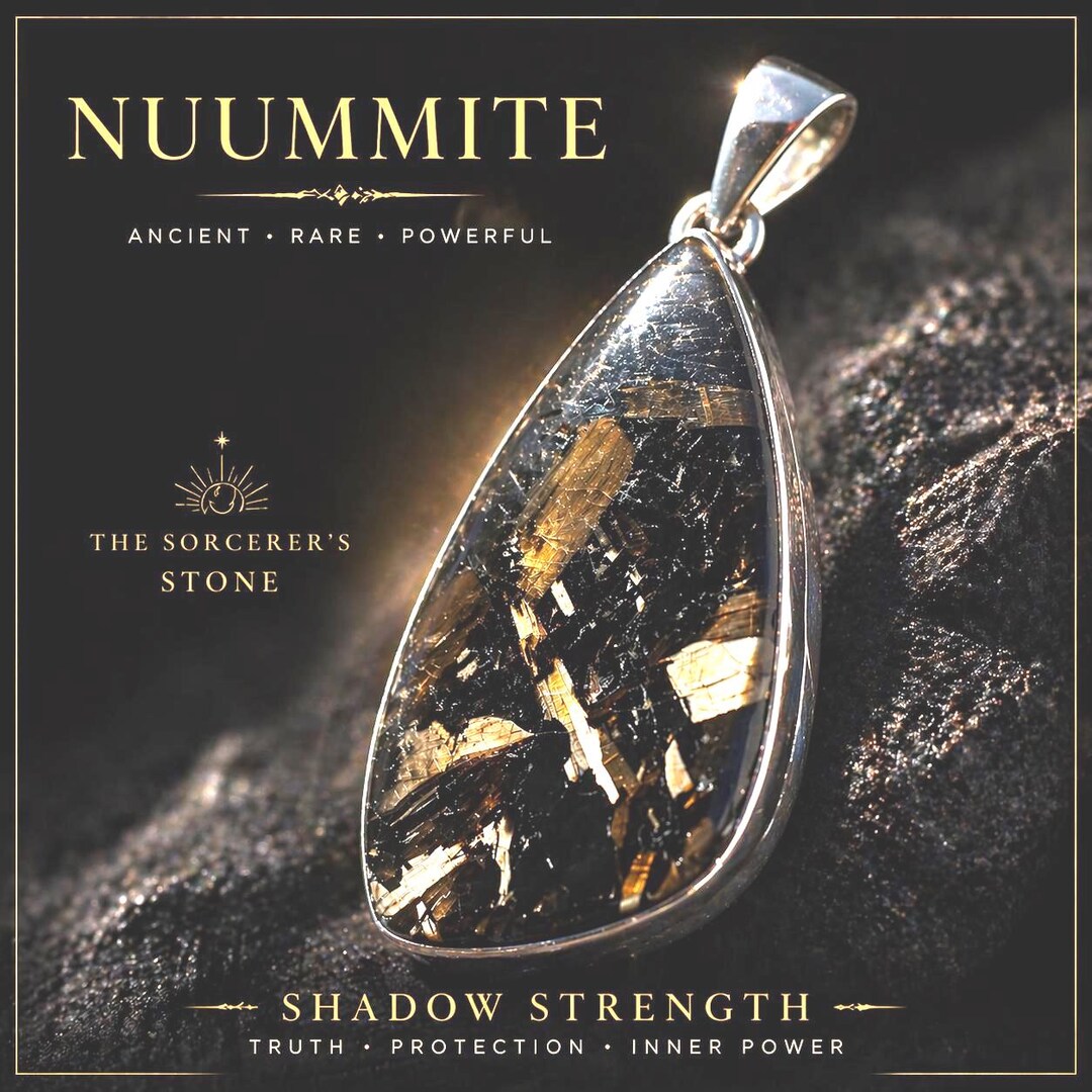 Nuummite Necklace Sterling Silver Authentic Greenland Stone, Protection ...