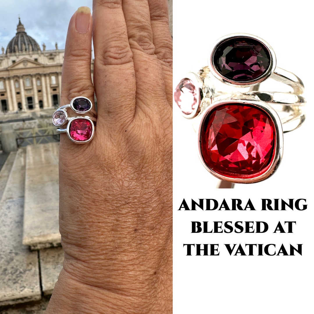 ANDARA CRYSTAL RING Blessed at the Vatican for Empath Protection St ...
