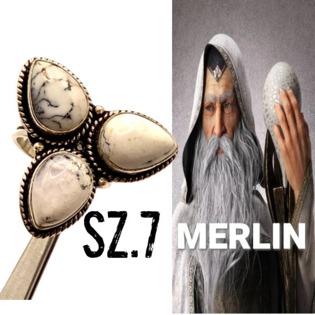 Merlinite Ring. Dendritic Opal. Blessed by A Shaman to Merlin ...
