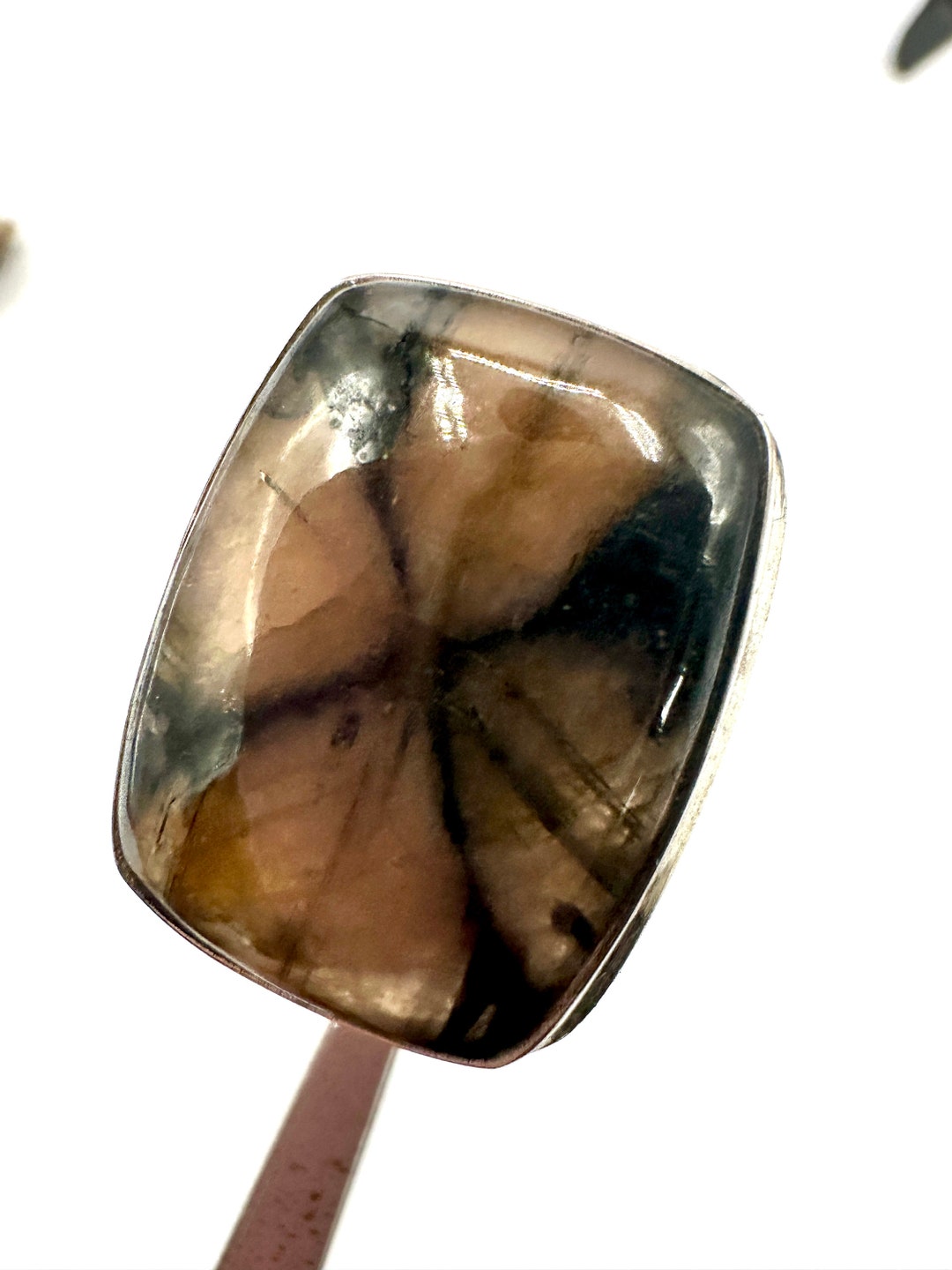 Chiastolite Crystal Ring Rare Sz 10 Mens Ring Encoded to Knights ...