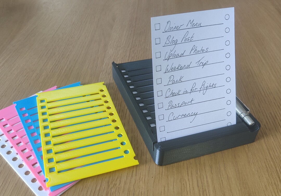 Mini Note Pad Stencil 3D Printed Organiser | Minimalist Note Holder ...