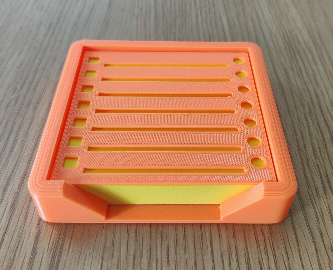 Post It Note Stencil 3D Printed Organiser Minimalist Note Holder Desk ...