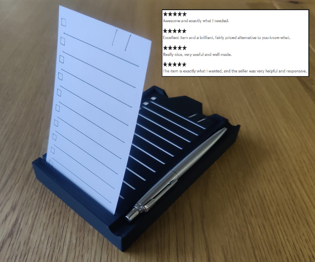 Note Pad & Pen Holder 3x5 Index Cards | 3D Printed Organiser ...