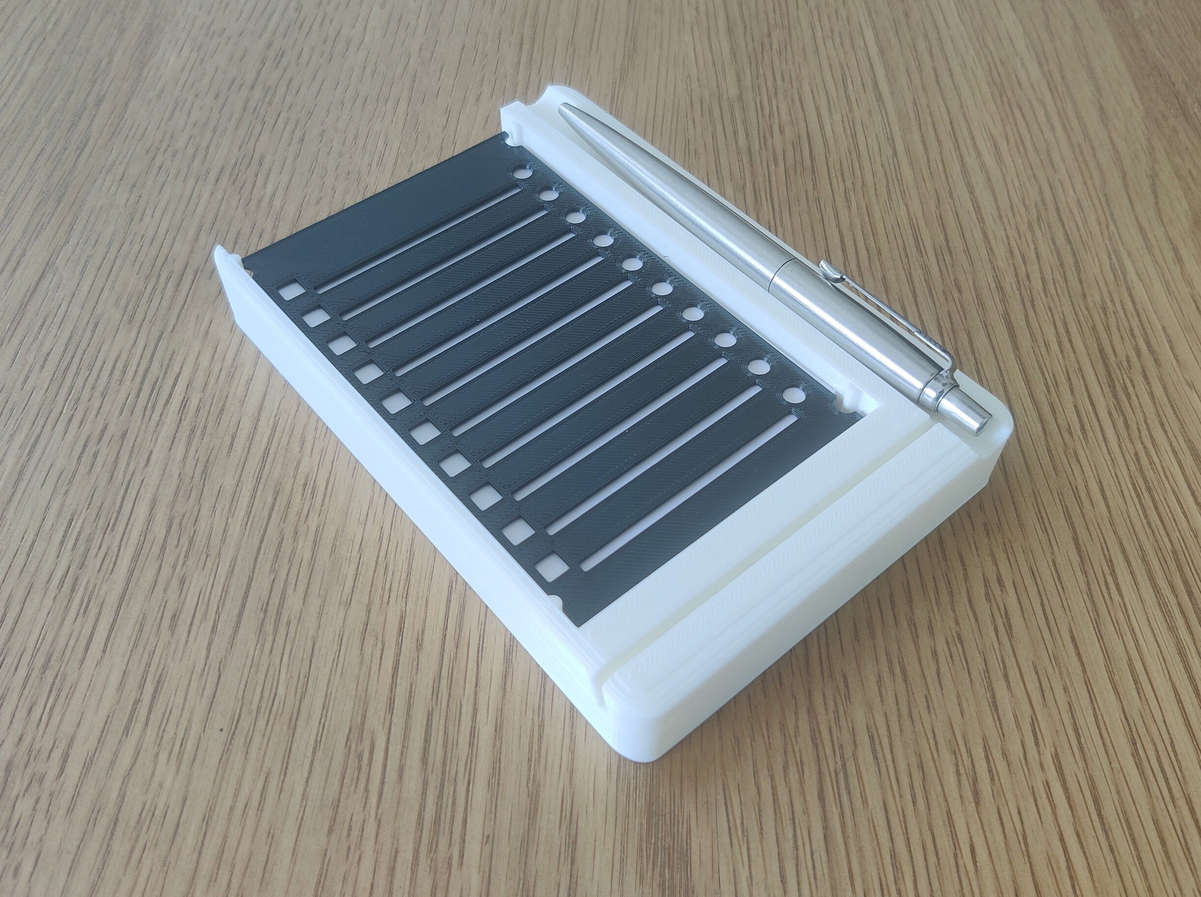 Mini Note Pad Stencil 3D Printed Organiser Minimalist Note Holder Desk ...