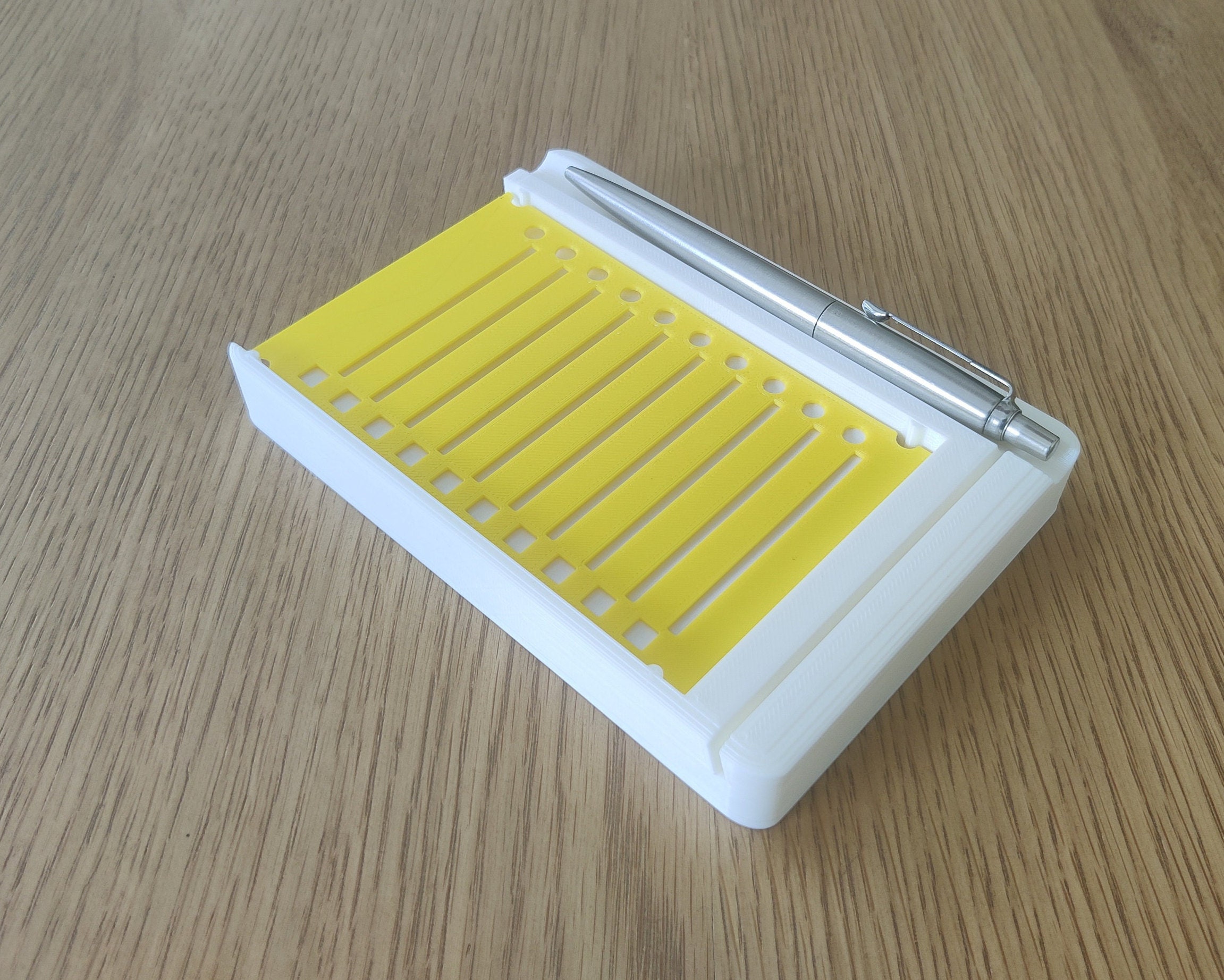 Mini Note Pad Stencil 3D Printed Organiser Minimalist Note Holder Desk ...