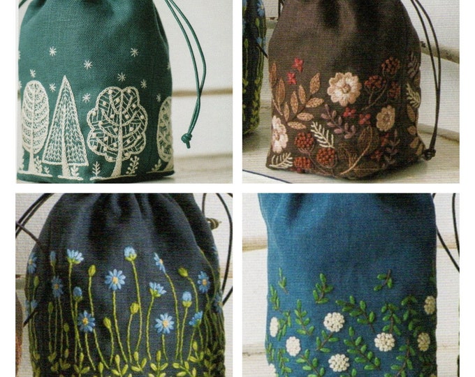 Floral Bag Embroidery Pattern, Plastic Embroidery Pattern-diy Template ...