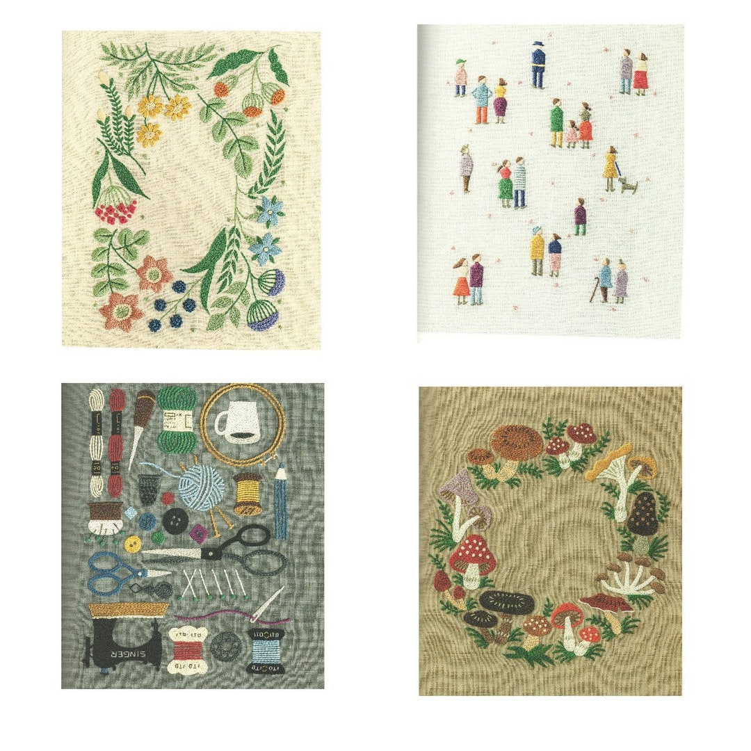 Printed Embroidery Pattern Fabric Professional Embroidery - Etsy