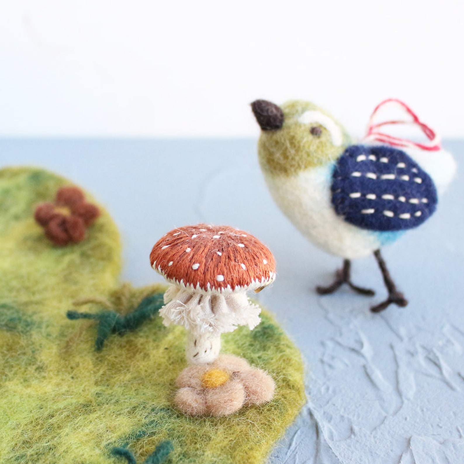 4 Mushrooms Key Ring Needle Felting Kitfelting Supplie - Etsy