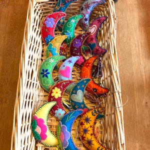 Mexican Felt Moon, Folk Art Appliqués, Decorations for Cinco De Mayo ...