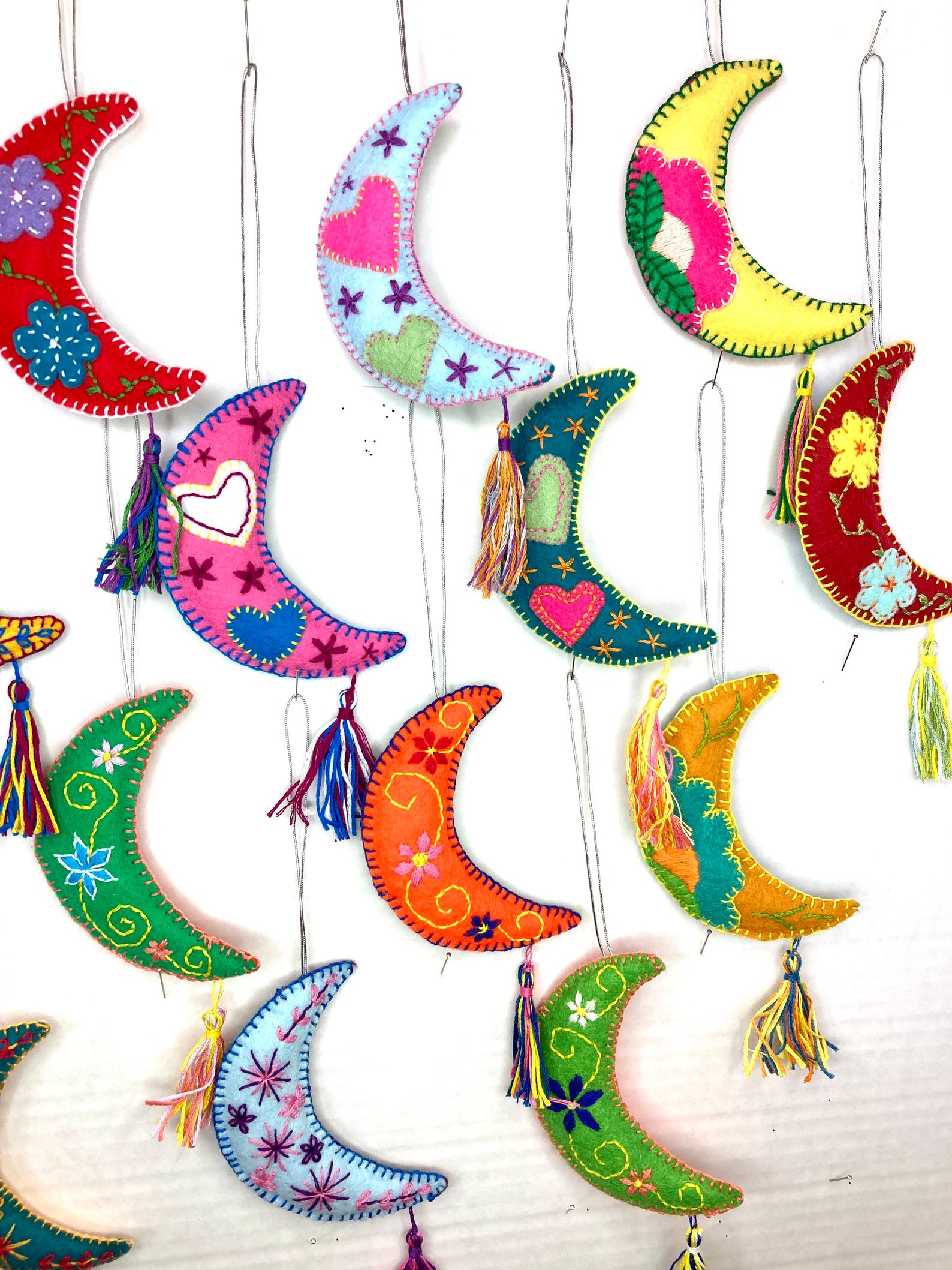 Mexican Felt Moon, Folk Art Appliqués, Decorations for Cinco De Mayo ...