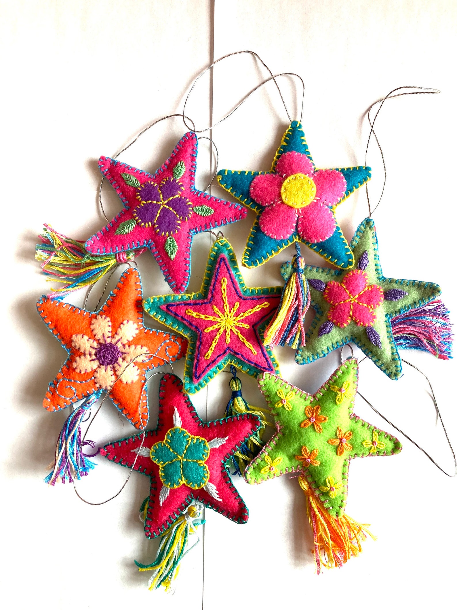 Mexican Felt Star, Folk Art Appliqués, Decorations for Cinco De Mayo ...