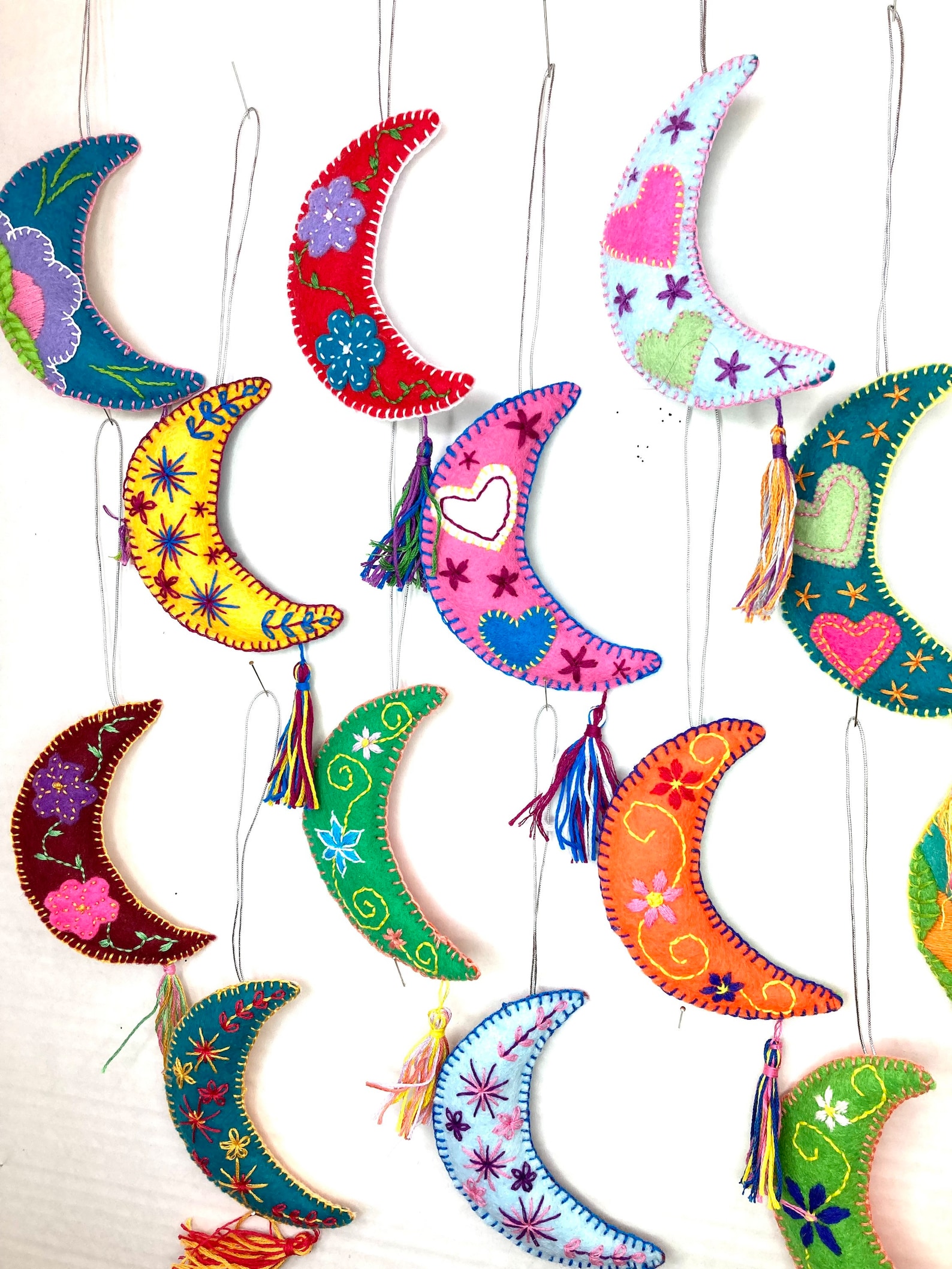 Mexican Felt Moon, Folk Art Appliqués, Decorations for Cinco De Mayo ...