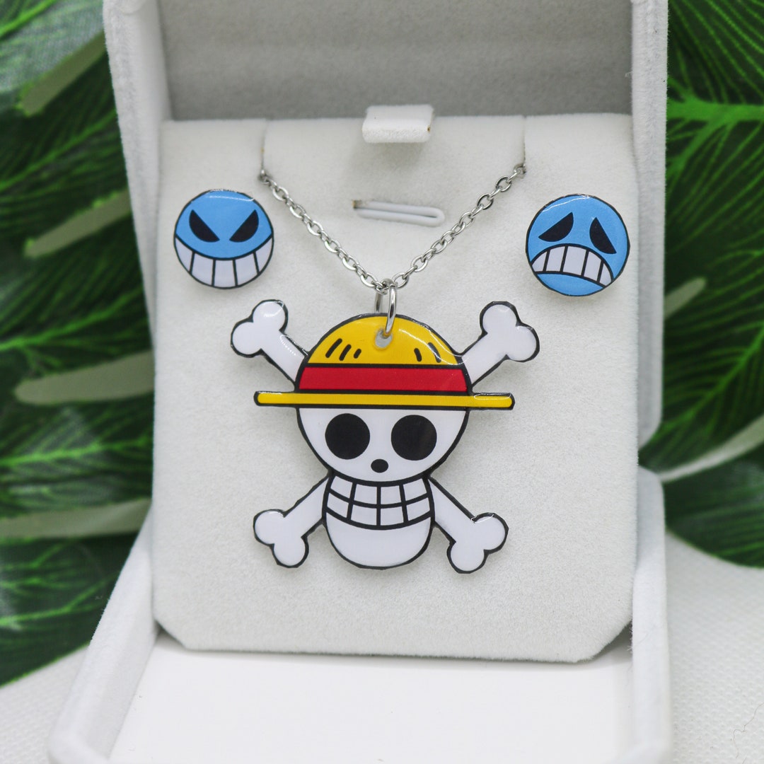ONE PIECE Necklace and Earrings Set ACE Japanese Anime Manga - Etsy