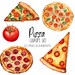 Watercolor Pizza Clipart Set PNG Instant Download - Etsy UK