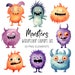 Watercolor Monster Clipart Set- PNG - Instant Download - Etsy