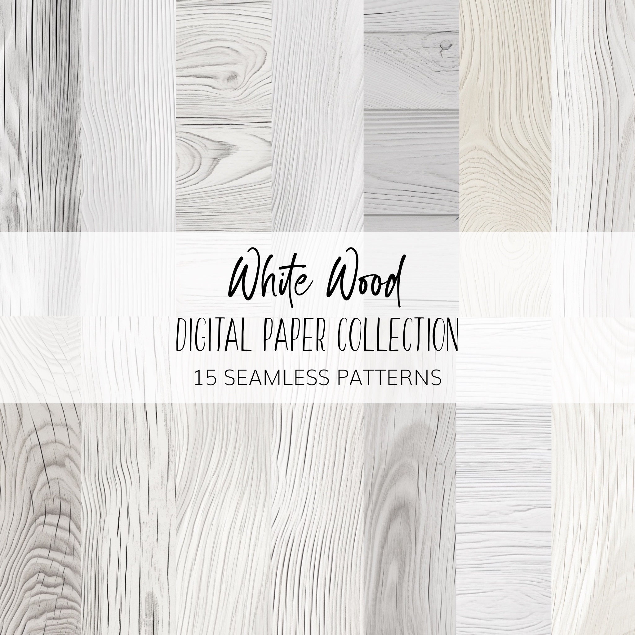 White Wood Digital Paper Set Woodgrain Seamless Patterns - Etsy
