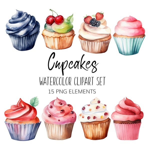 Cupcake Clipart - Etsy