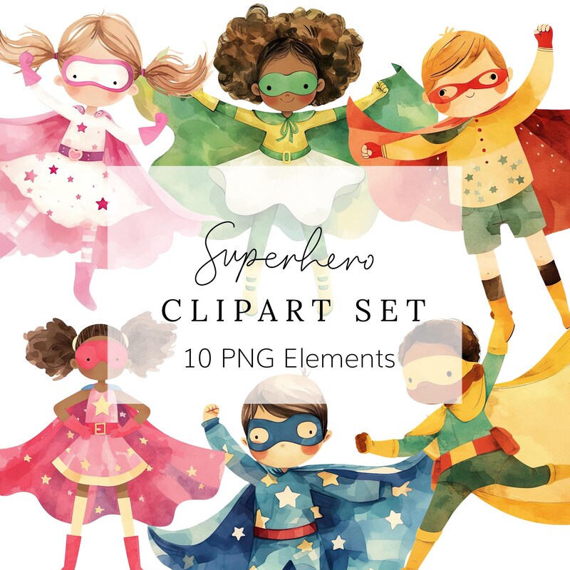 Superhero Clip Art - Etsy