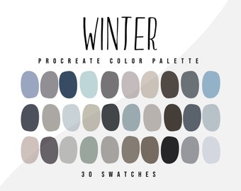 Colder Weather Procreate Color Palette 30 Color Swatches Winter ...