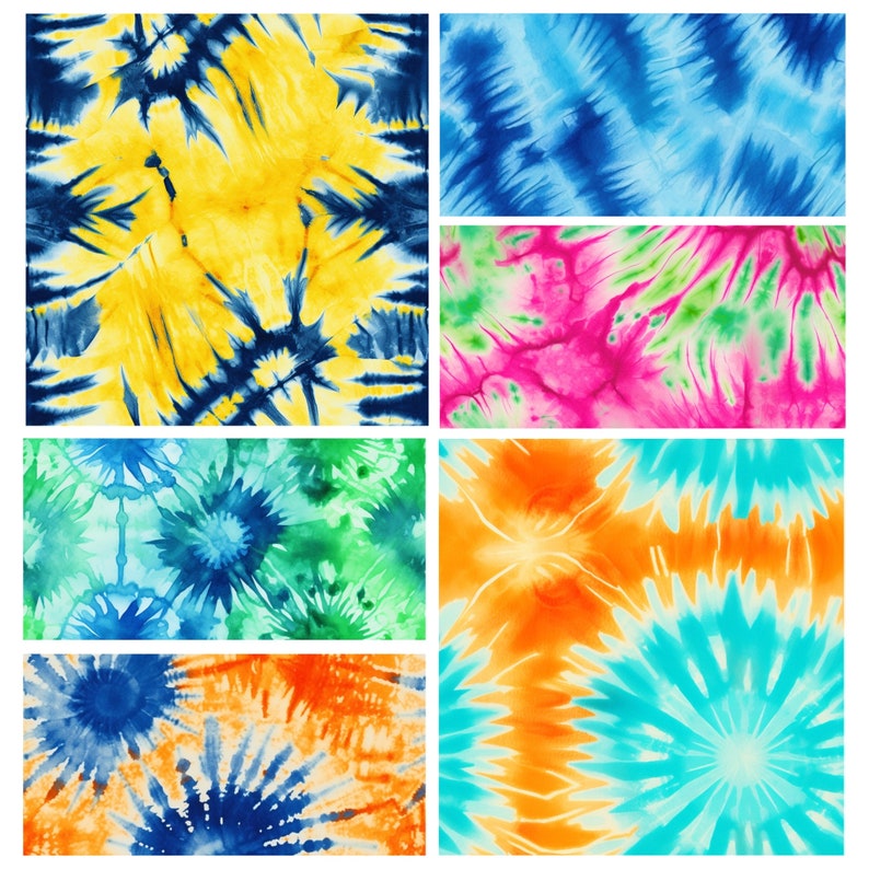 Tie Dye Digital Paper Set Watercolor Seamless Patterns - Etsy