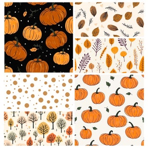 Fall Digital Paper Set, Autumn, Seamless Patterns Instant Download - Etsy