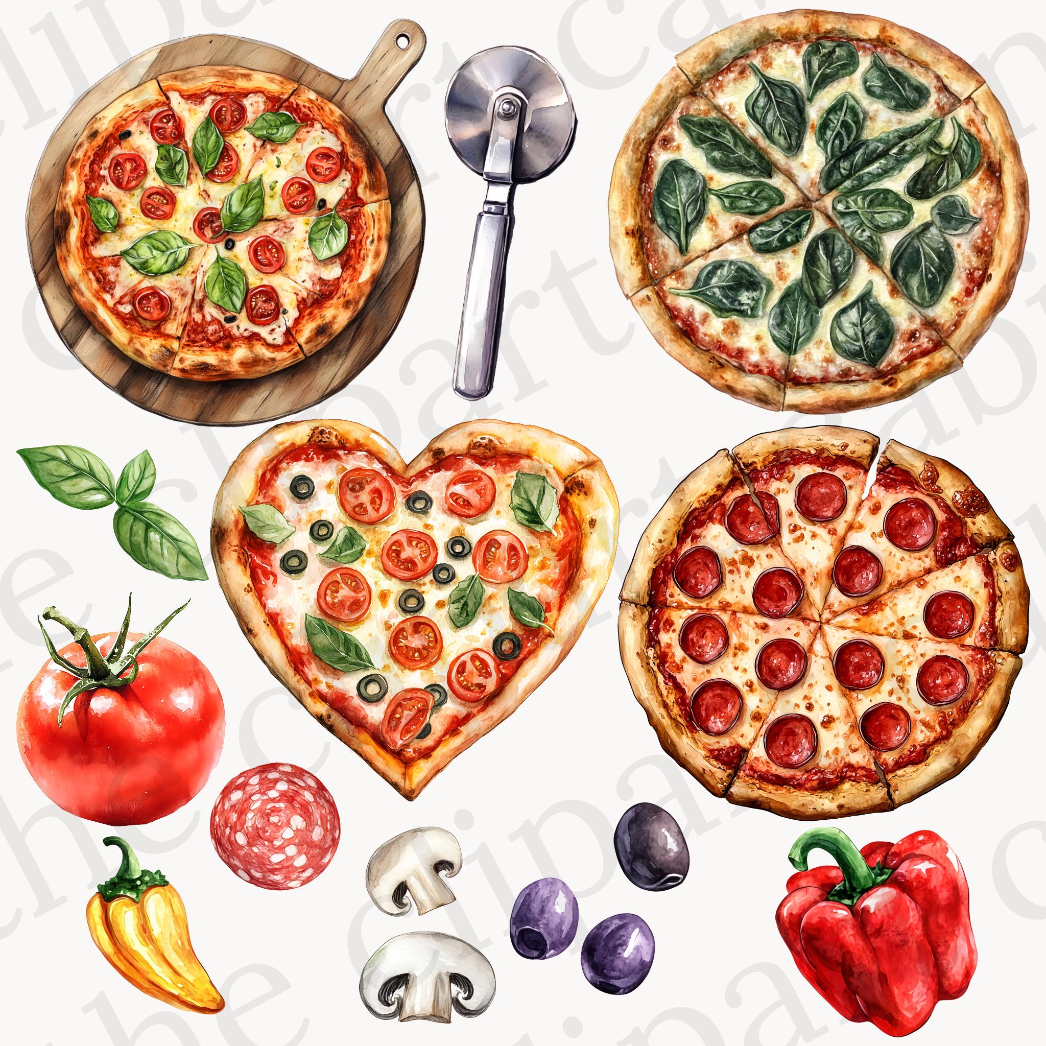Pizza Clipart Set (PNG) - Etsy