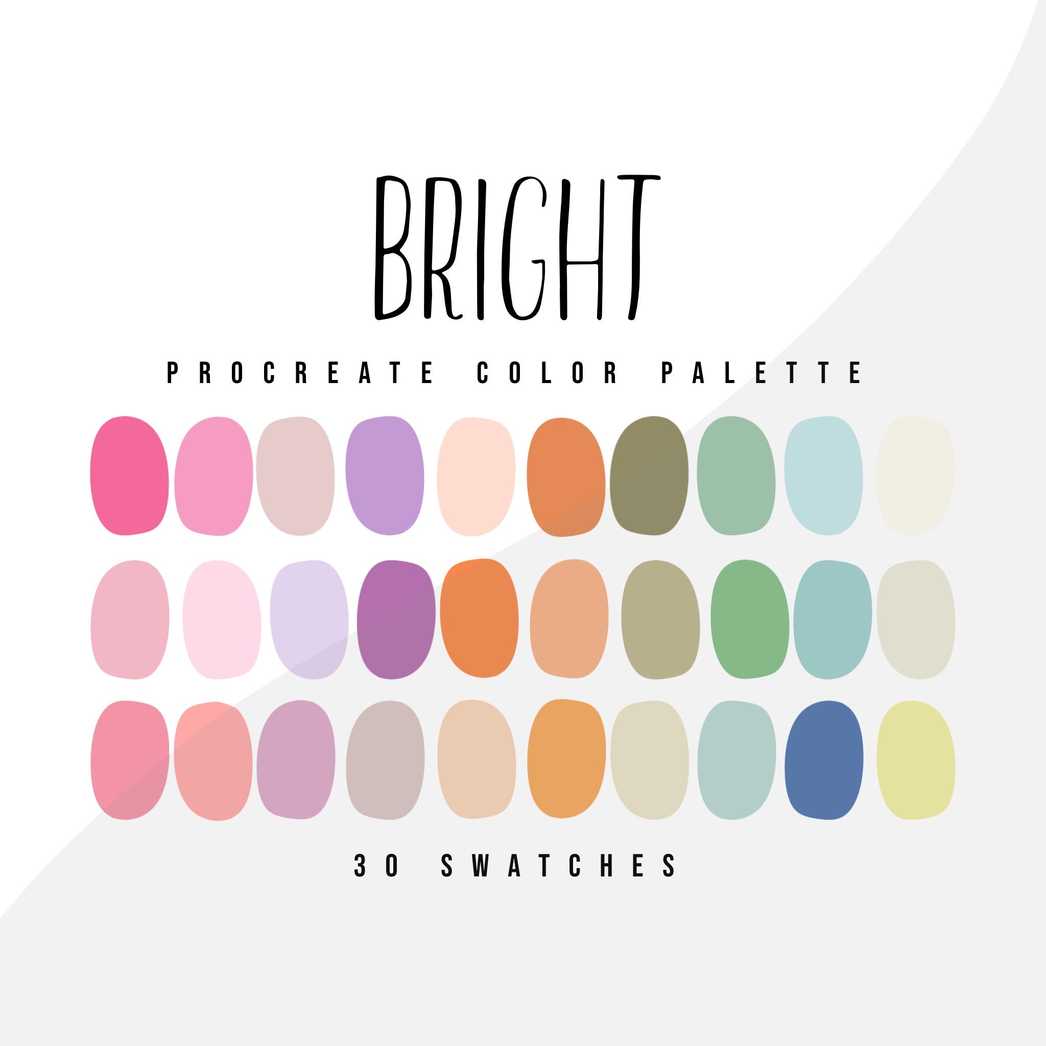 Bright Procreate Color Palette Etsy