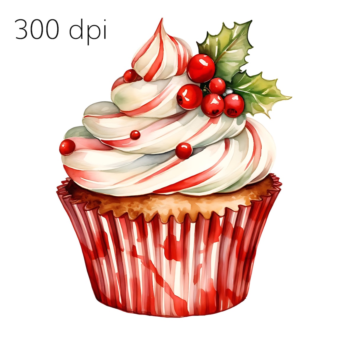 Christmas Cupcake Clipart Set Christmas PNG Instant Download - Etsy