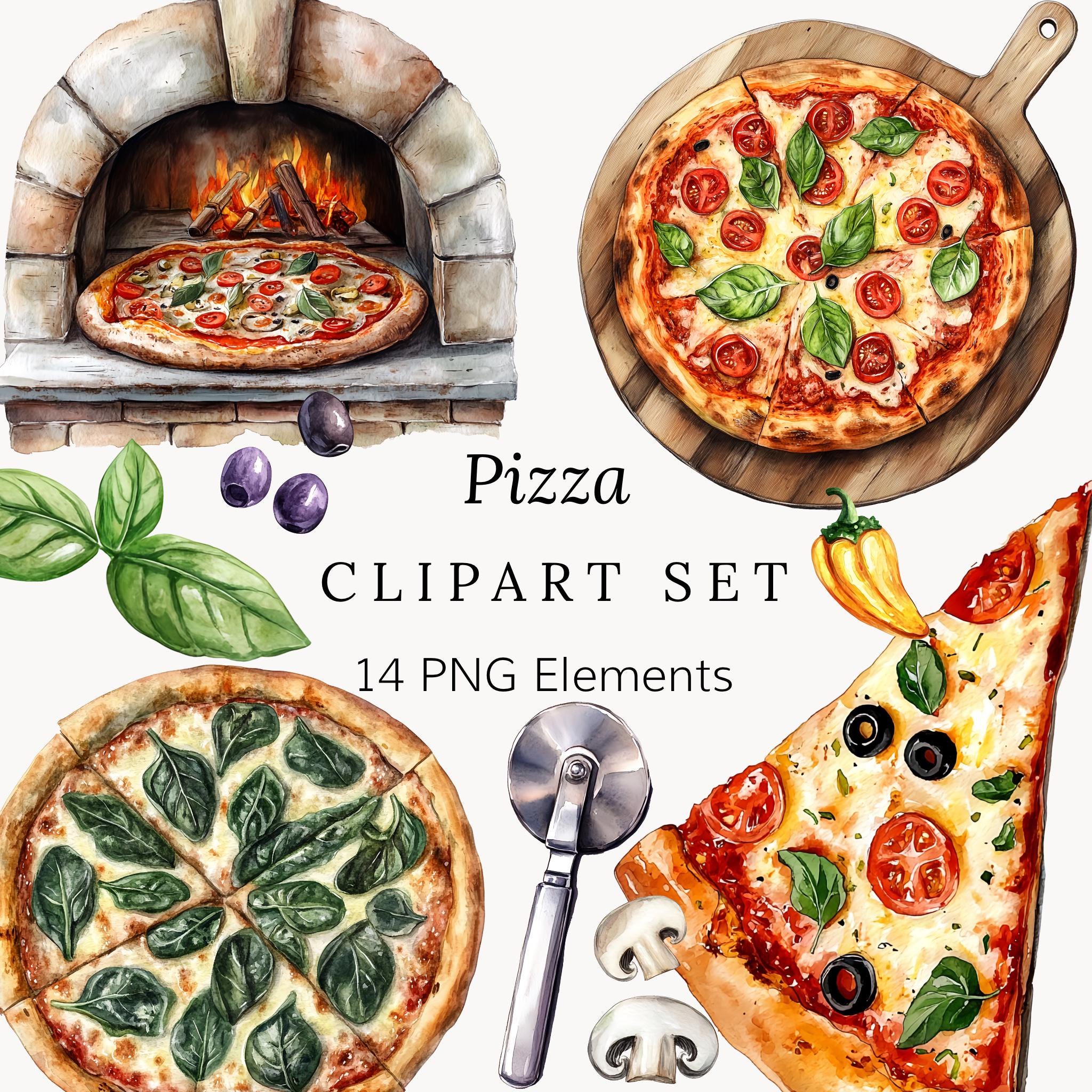 Pizza Clipart Set (PNG) - Etsy