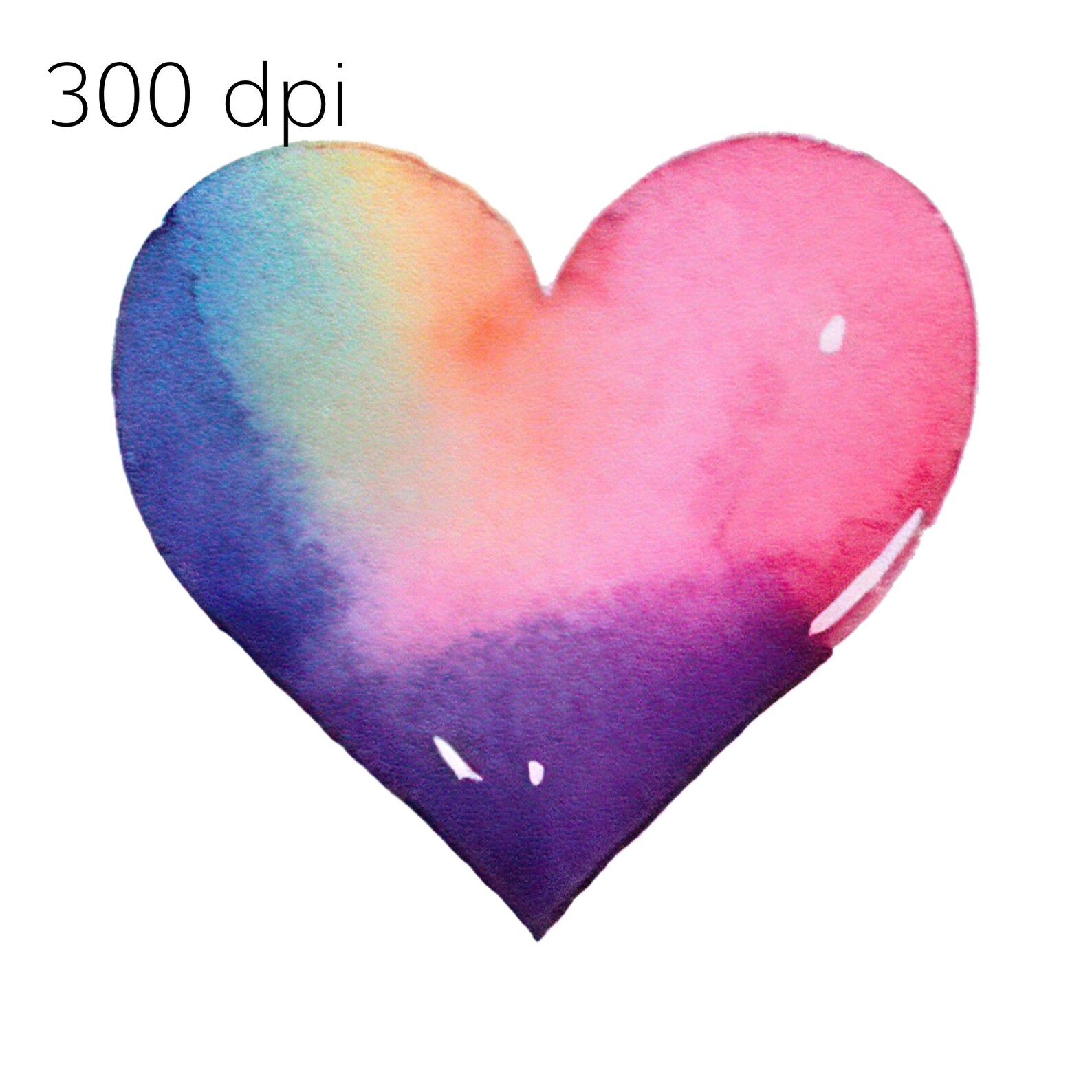 Watercolor Heart Clipart Set PNG Instant Download - Etsy