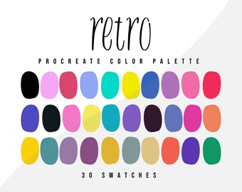 Retro Color Palette for Procreate, Vintage Retro Color Palette, Color ...