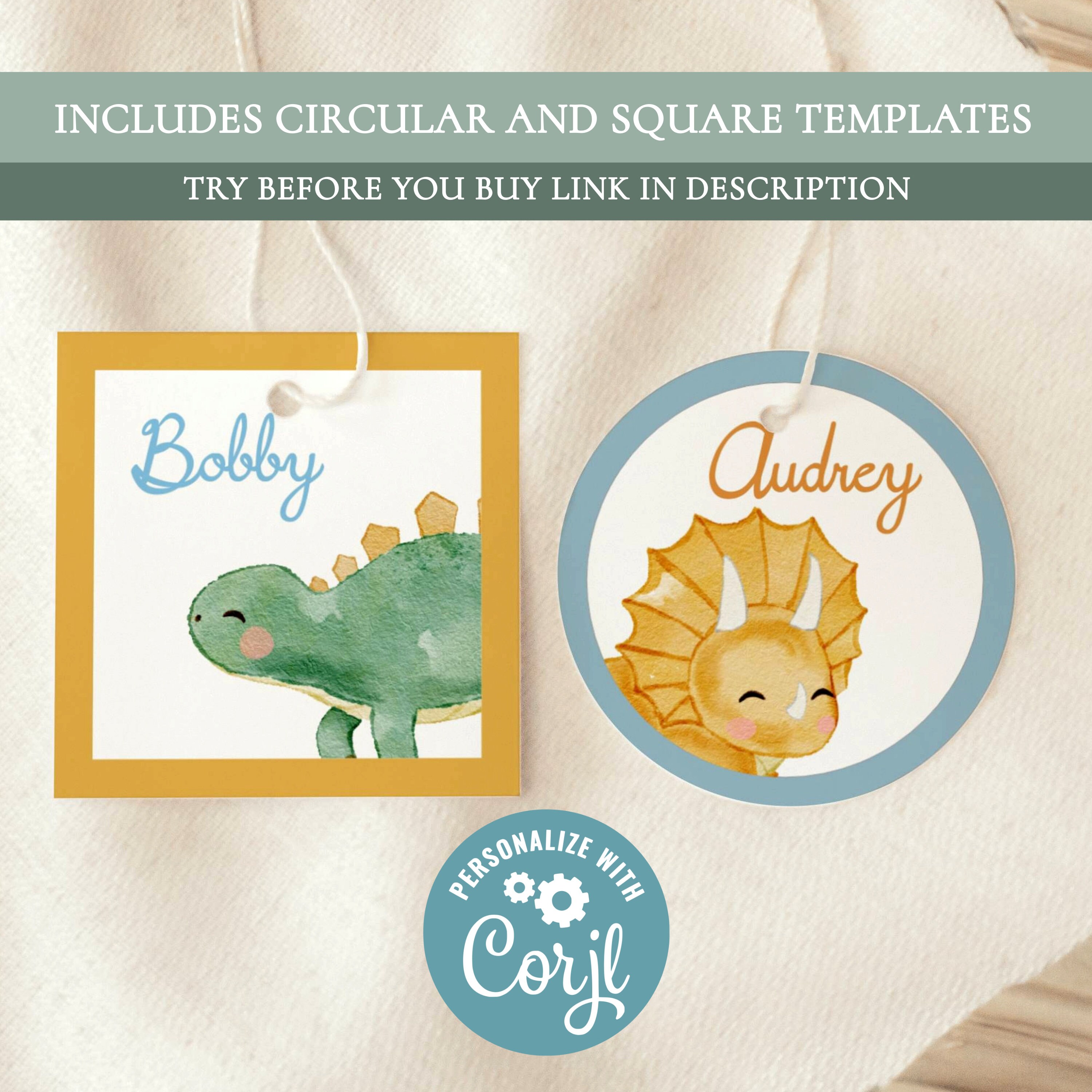 Dinosaur Birthday Party Favor Labels, Dinosaur Party Favor Tags ...