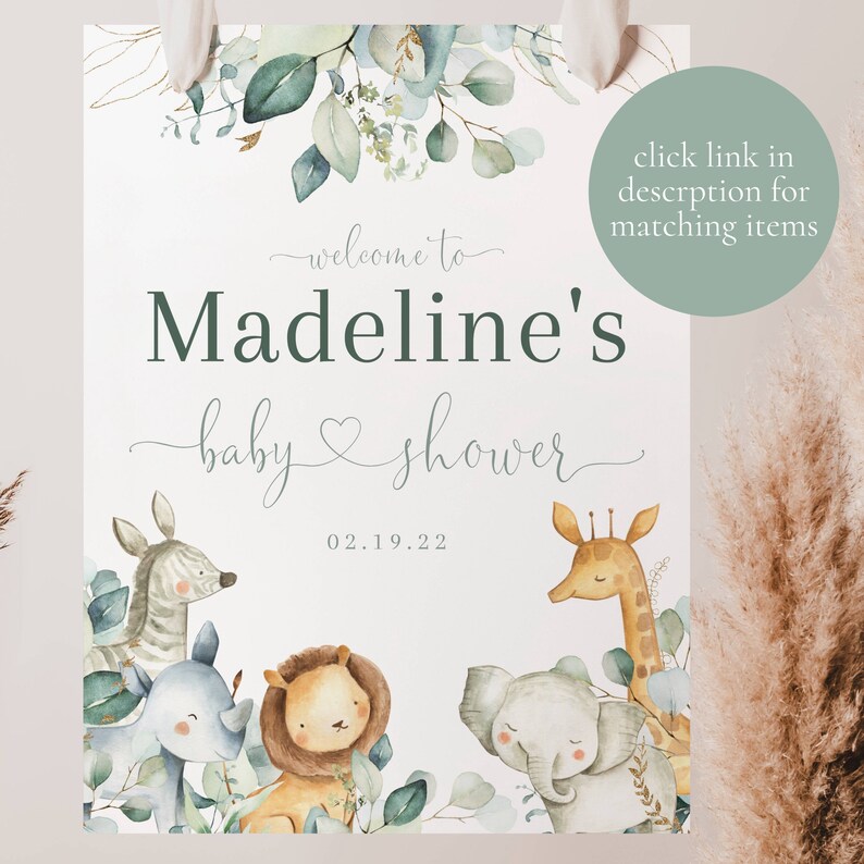 30 Editable Safari Baby Shower Games, Jungle Baby Shower Games Bundle ...