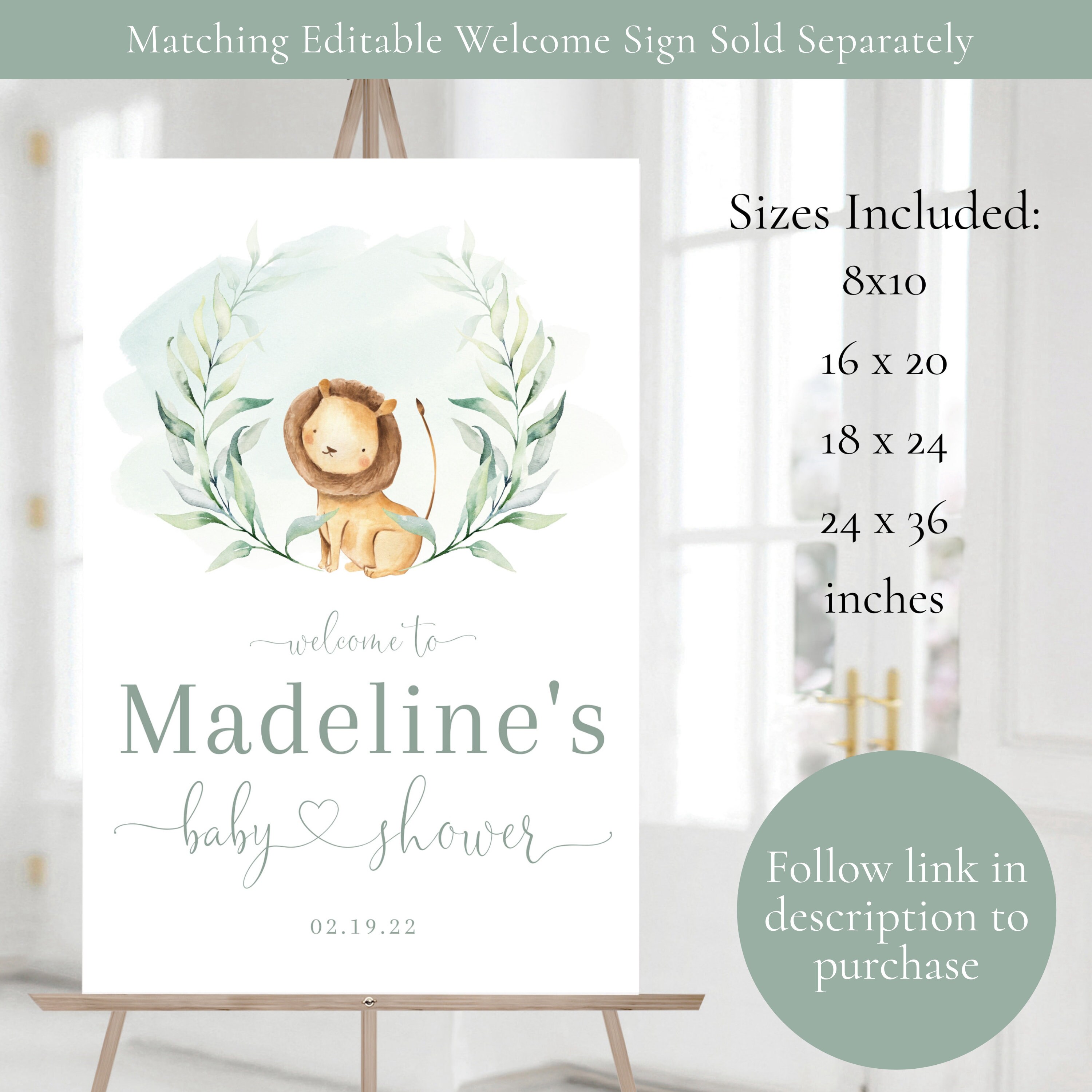 Lion Thank You Tags, Lion Favor Gift Tags, Greenery Thank You Tags ...