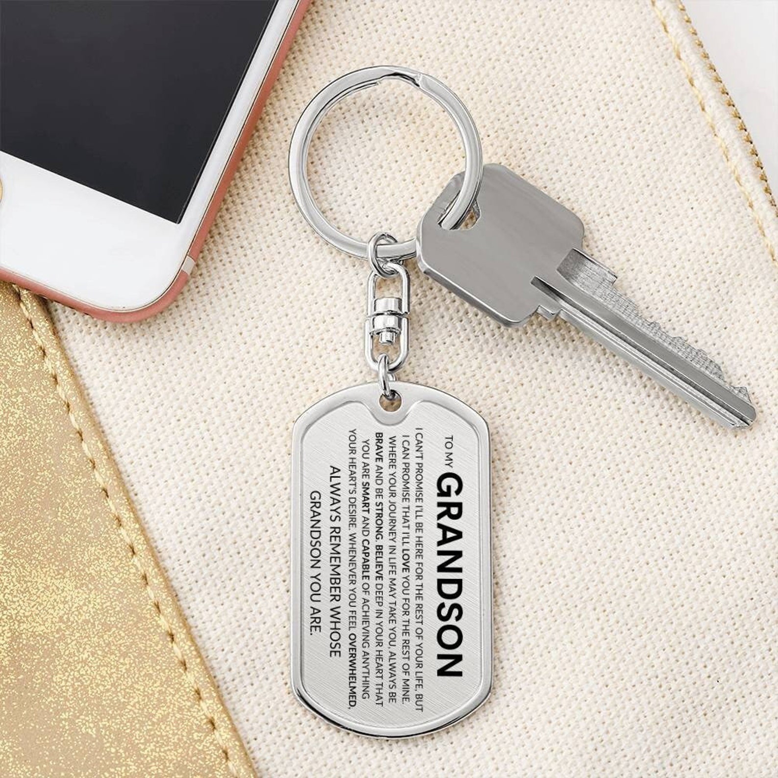 Personalized Grandson Keychain Keepsake | Church Confirmation, Senior ...