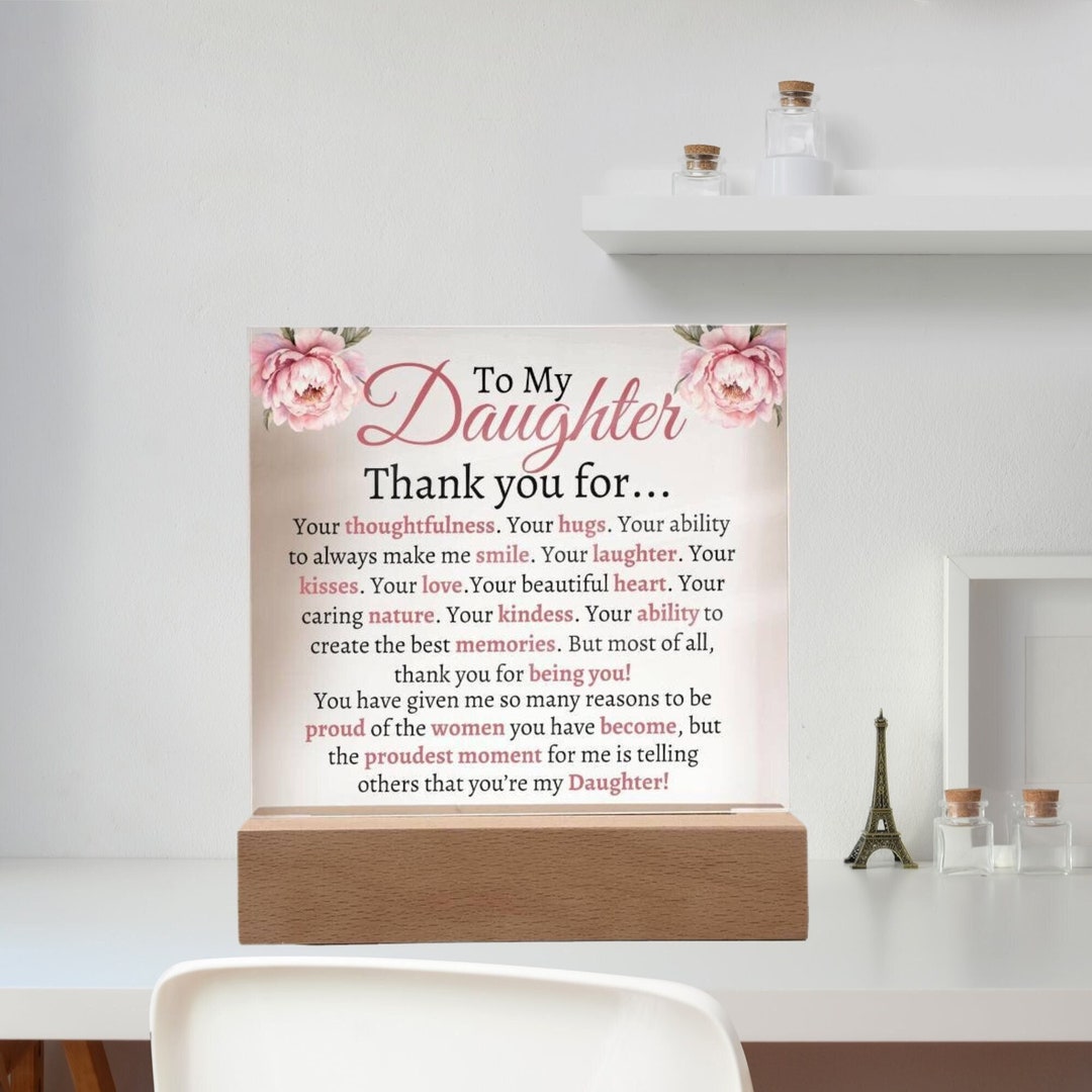 Acrylic Plaque for Daughter | Sentimental Message Gift, Sentimental ...