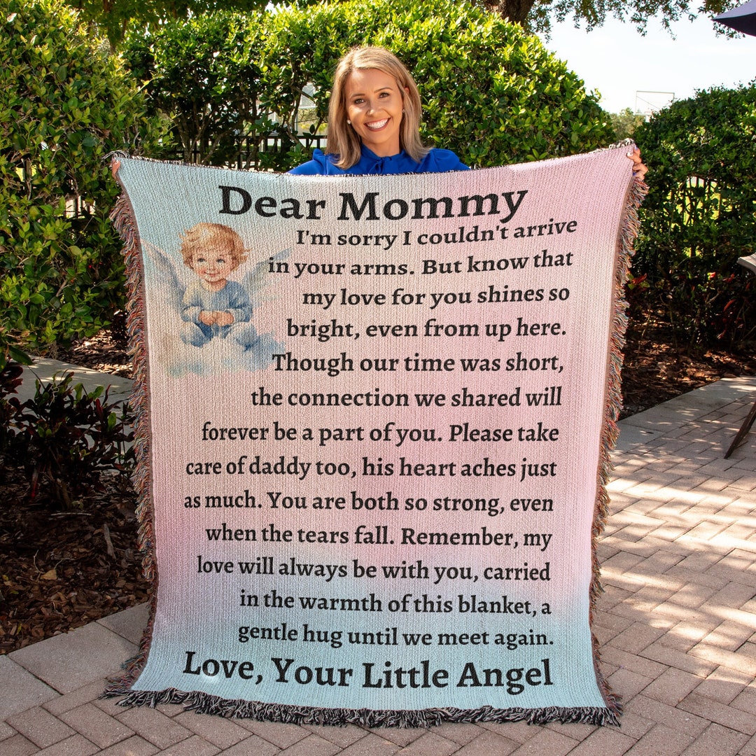 Miscarriage Blanket for Mom of an Angel, Hug From Heaven Woven Blanket ...