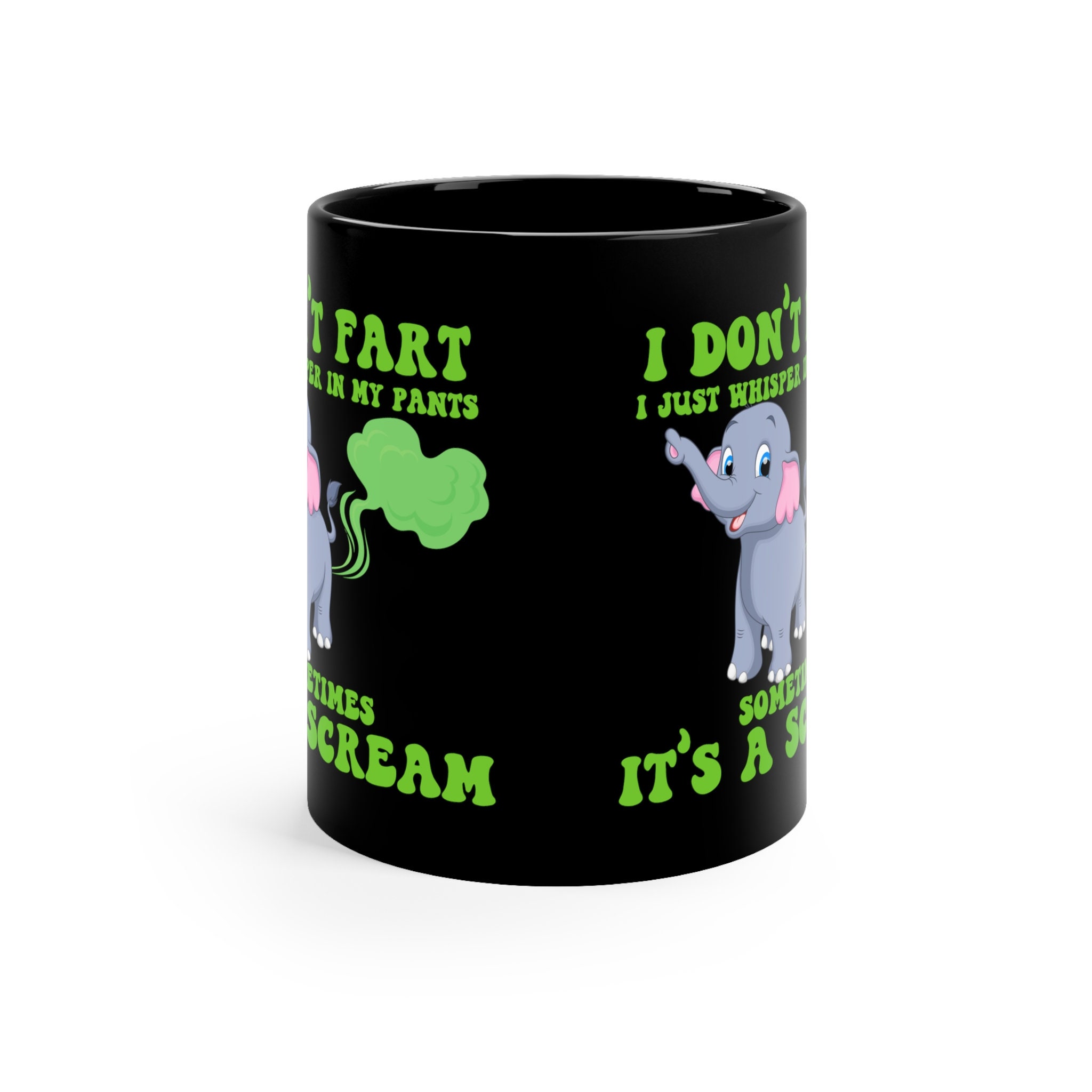 Funny Elephant Fart Mug Black Ceramic 11 Oz Coffee Cup - Etsy