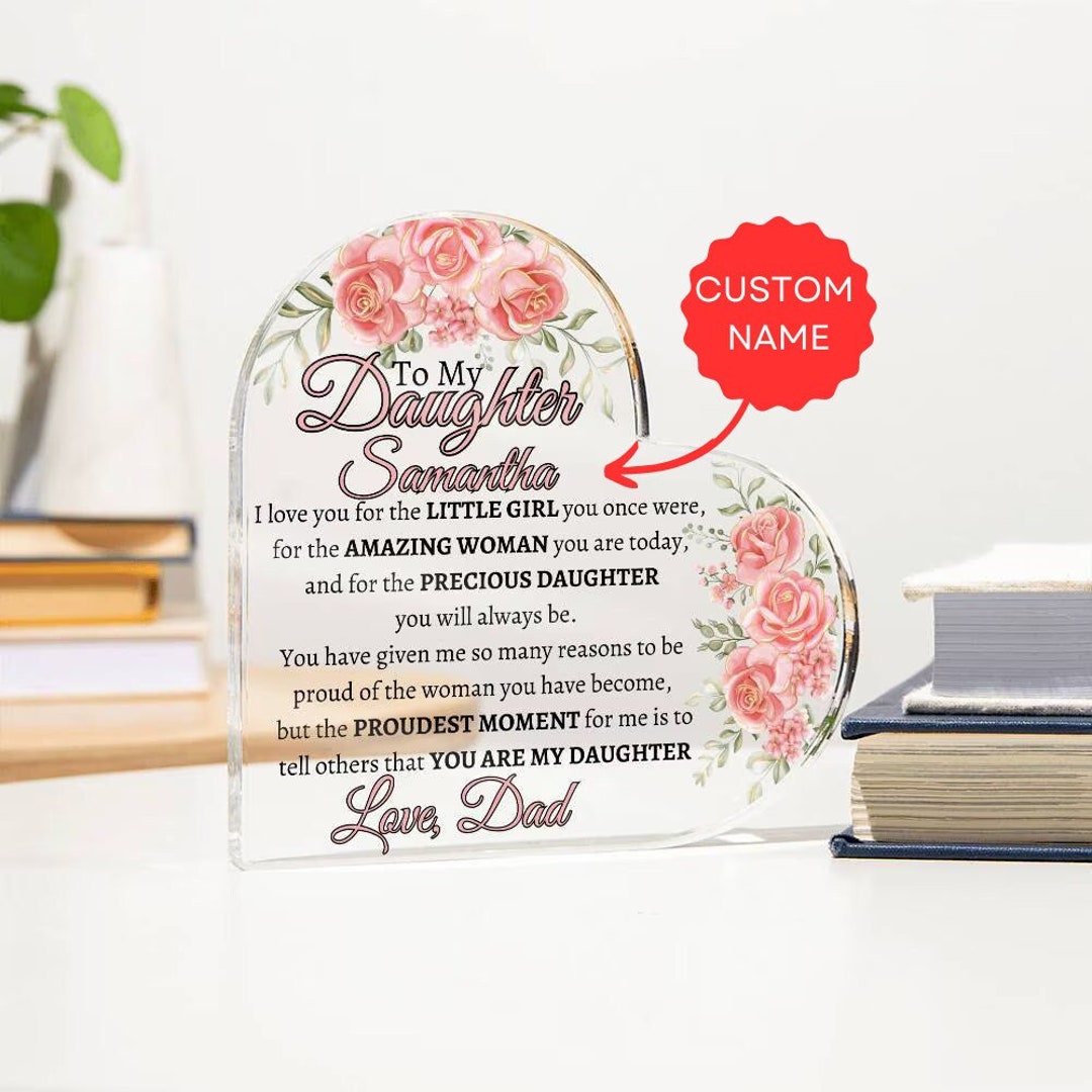 Personalied Daughter Keepsake, Acrylic Plaque From Loving Dad, Step ...