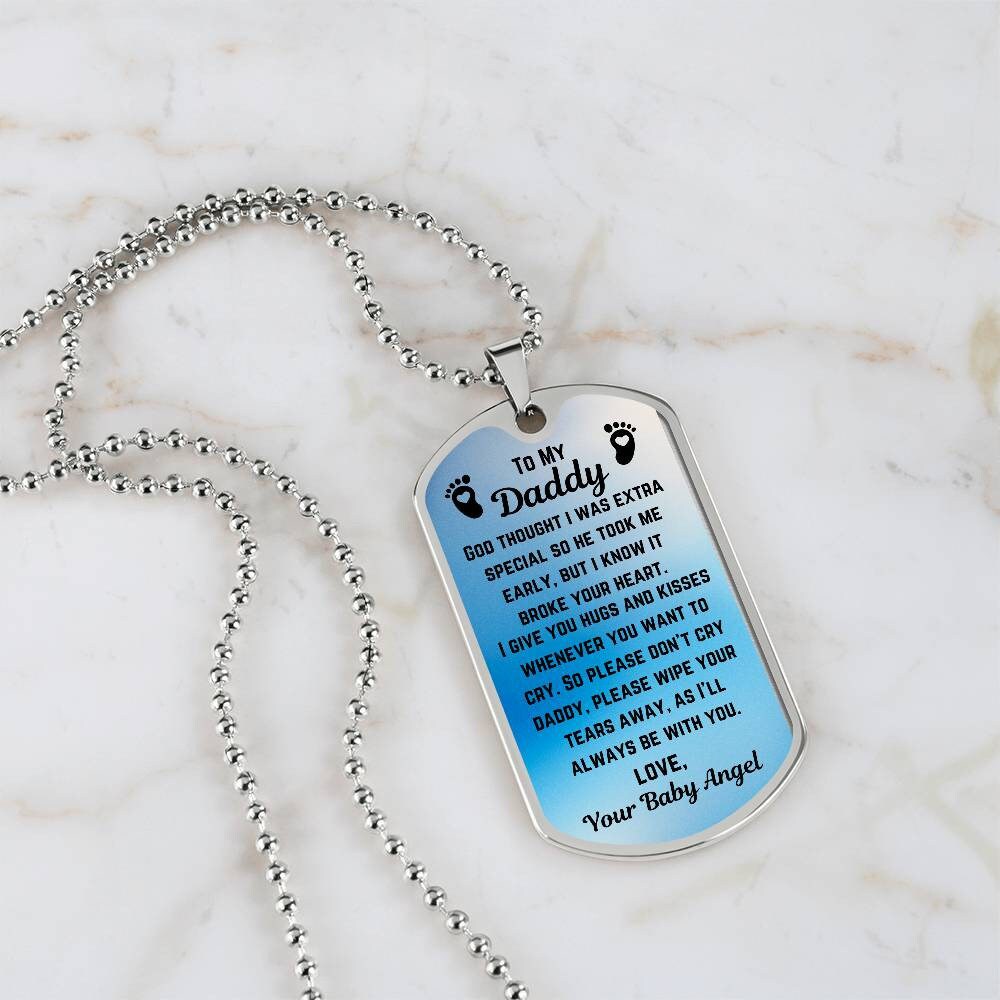 Personalized Miscarriage Keepsake for Dad Dog Tag, Miscarriage Necklace ...