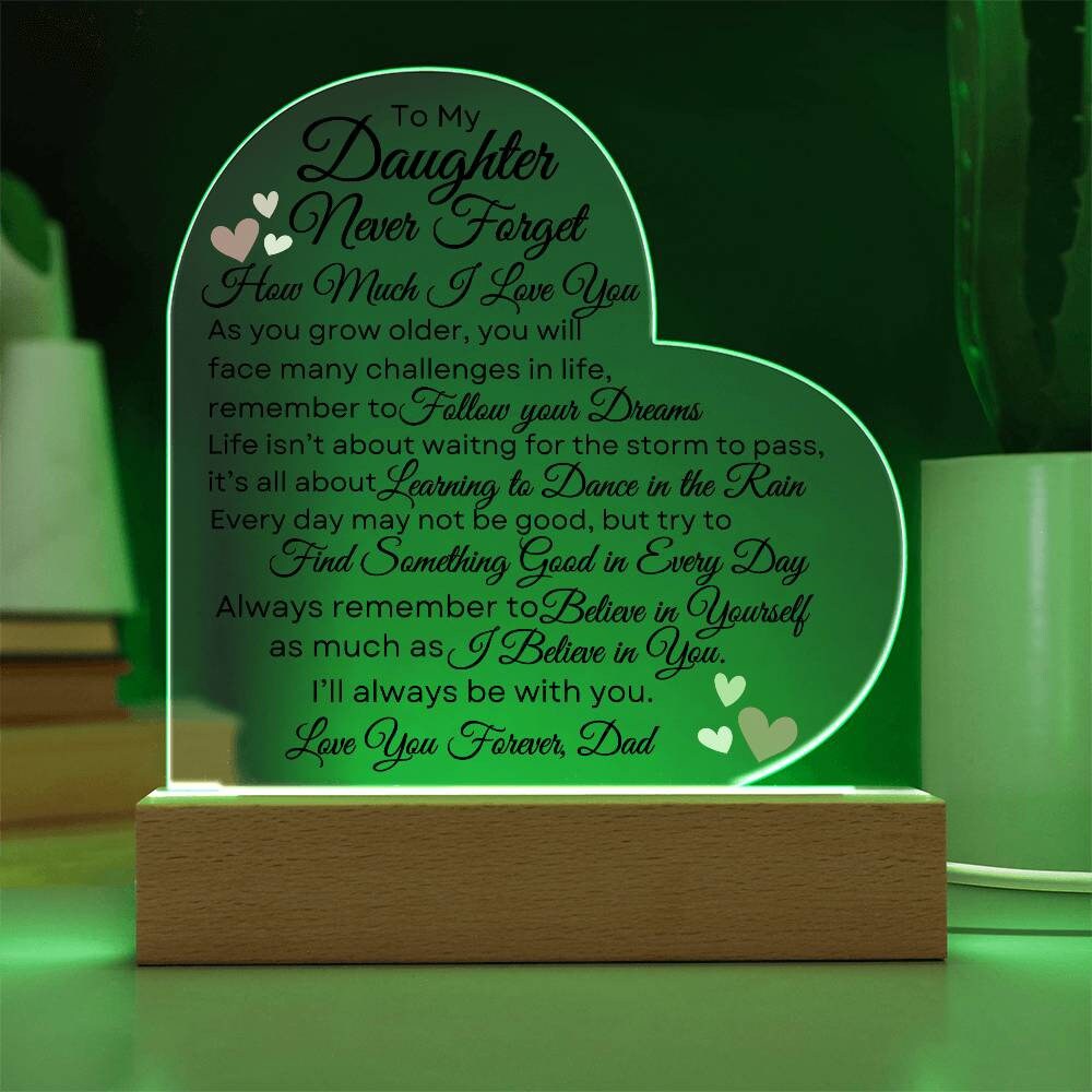 Acrylic Plaque for Daughter Led Nightlight, Graduation Plaque From Dad ...