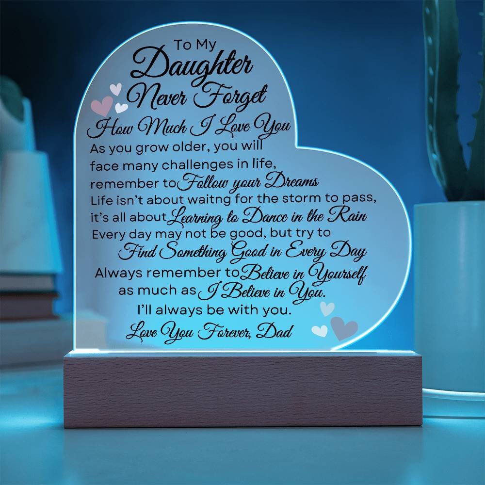 Acrylic Plaque for Daughter Led Nightlight, Graduation Plaque From Dad ...
