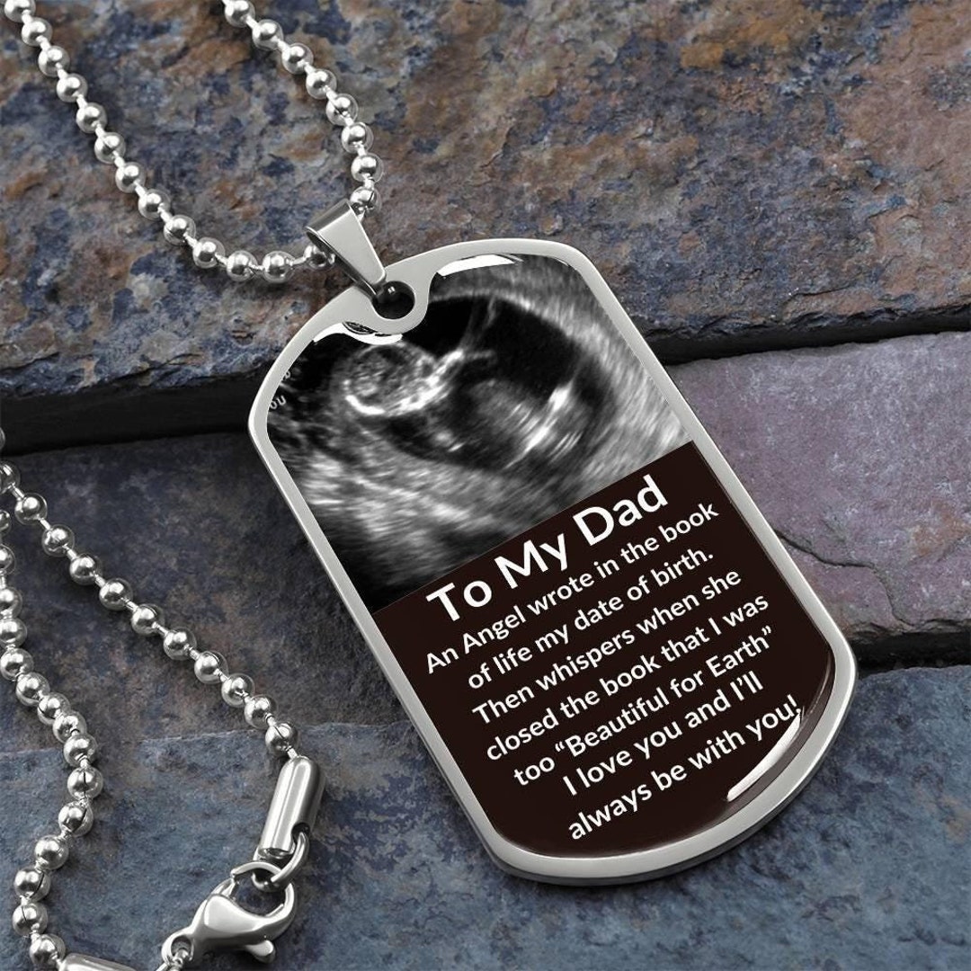 Personalized Miscarriage Keepsake for Dad, Dog Tag Miscarriage Necklace ...