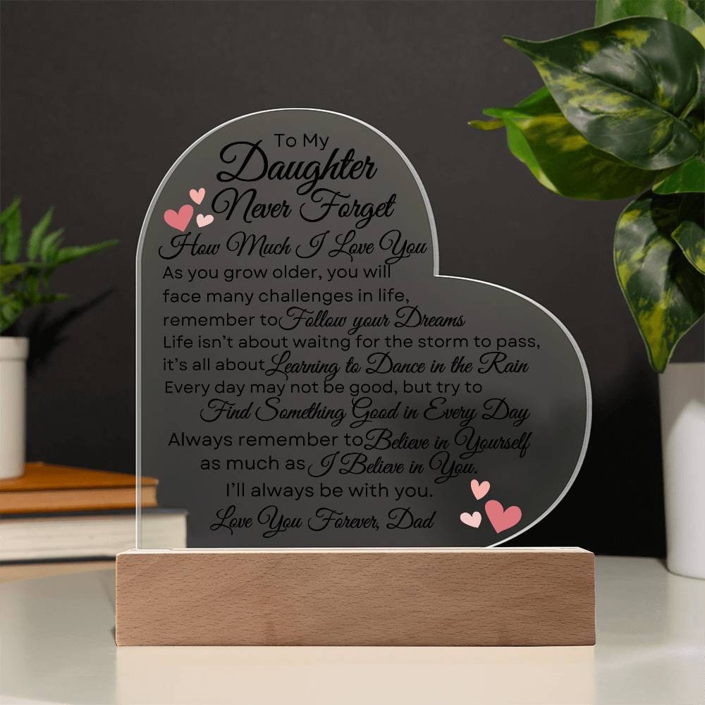 Acrylic Plaque for Daughter Led Nightlight, Graduation Plaque From Dad ...