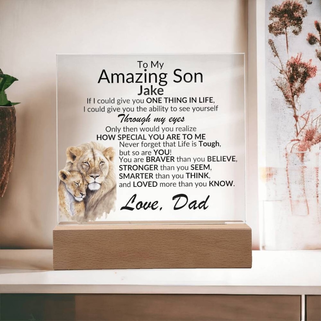 To My Amazing Son Acrylic Plaque Gift From Dad or Mom, Valentine's Day ...